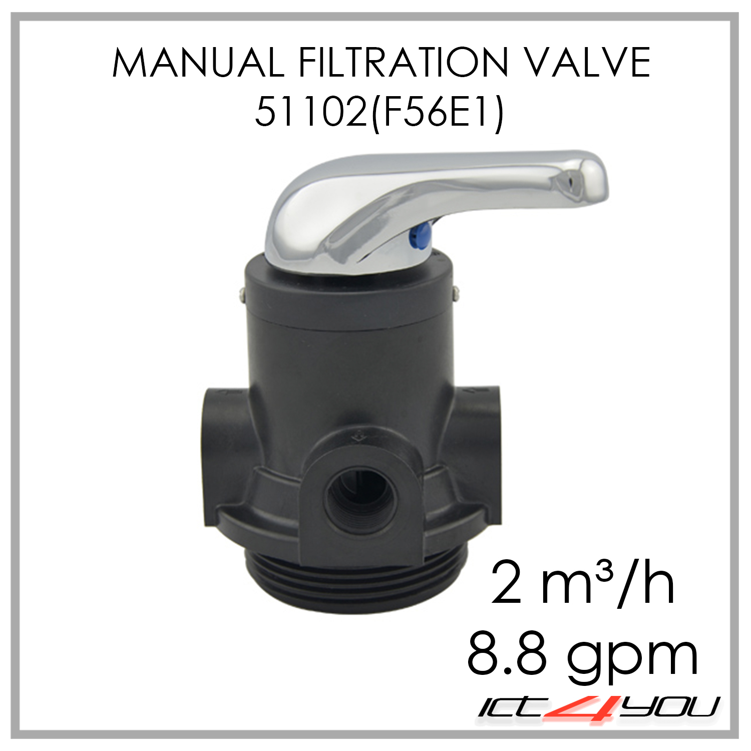 Manual Multiport Filter Valve Runxin 51102 F56E 2m³/h